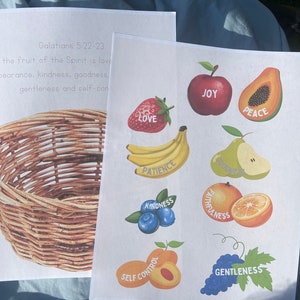 Fruit of the Spirit Craft Printable for Kids Sunday School Activities ...