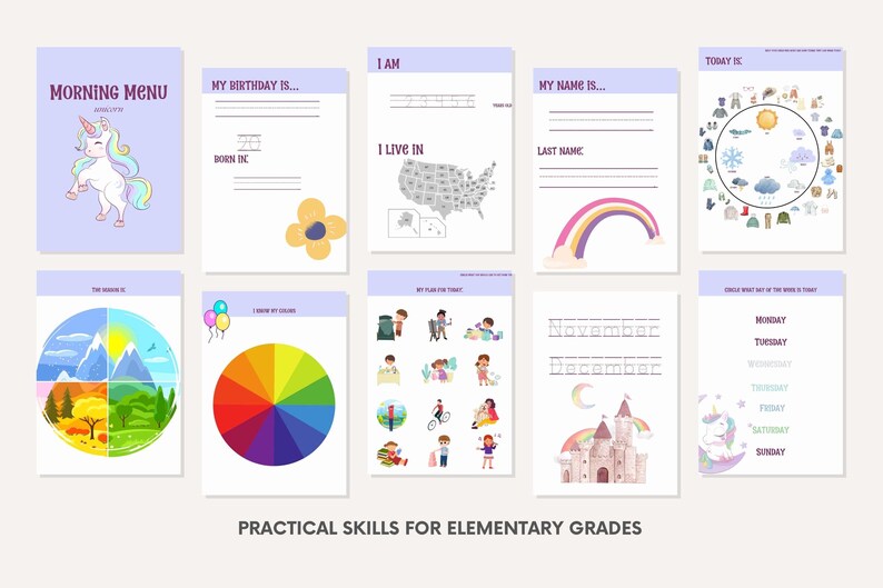 Homeschool Printables Morning Menu Activities: Homeschool Curriculum ...
