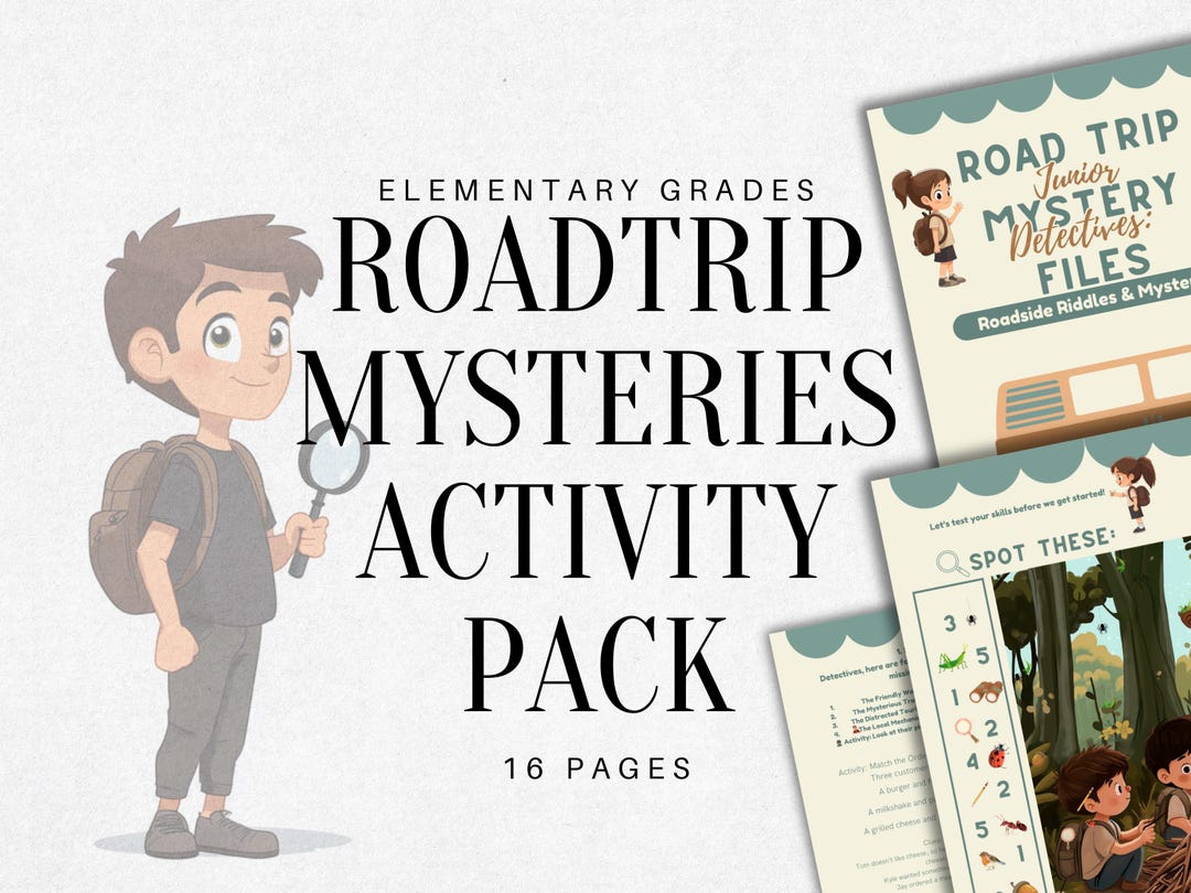 Road Trip Mystery Activity Pack, Kids Travel Games (printable) - Etsy