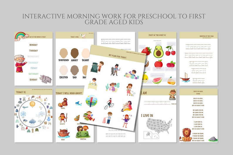 Bible Worksheets Morning Menu Activities: Homeschool Curriculum Planner ...