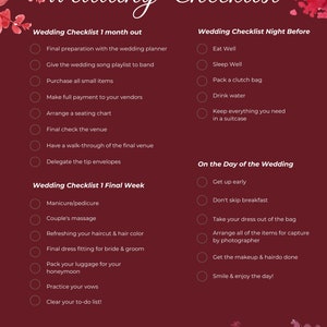 Wedding Checklist Printable, Wedding Checklist, Printable Wedding ...