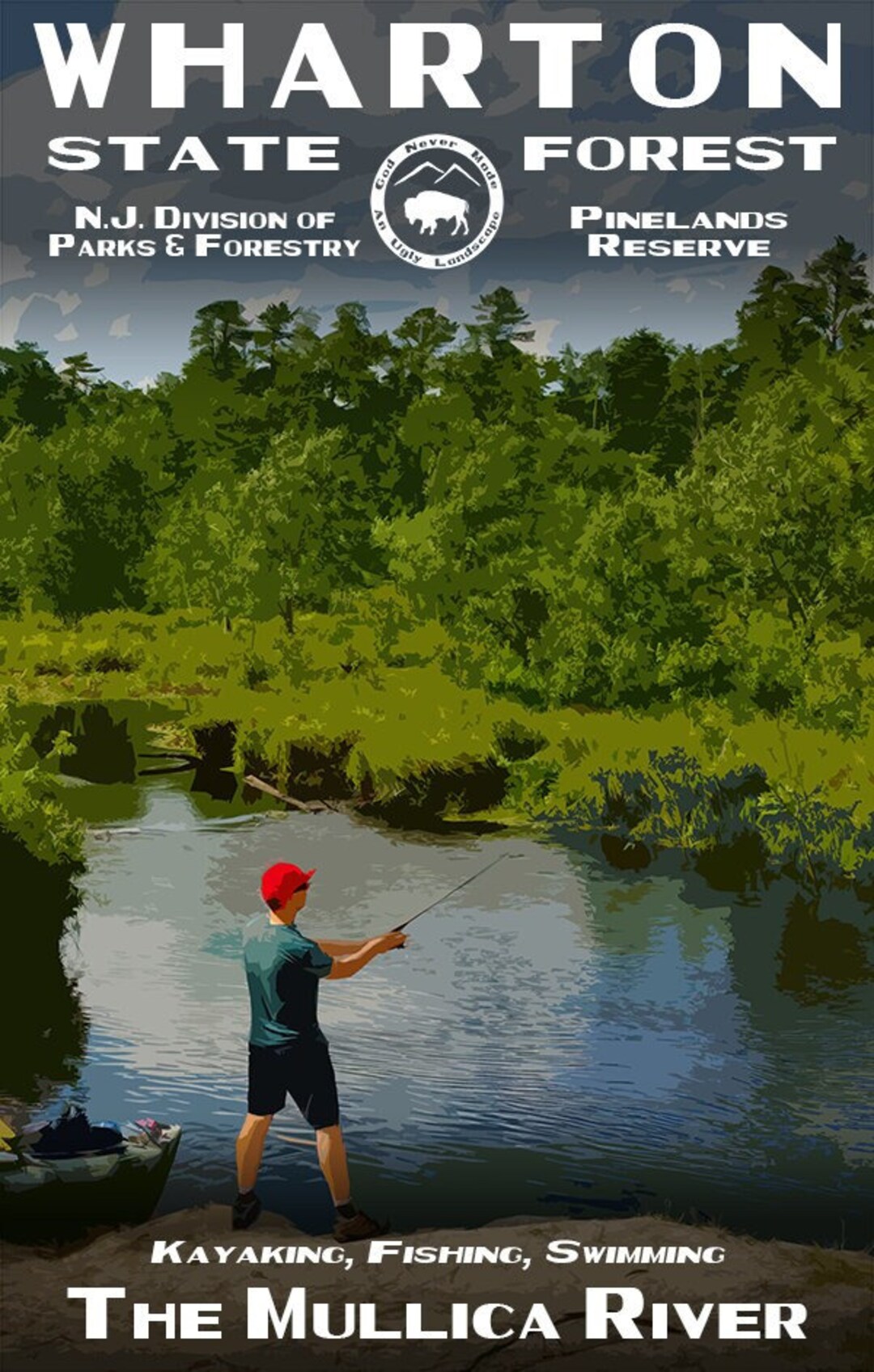 Wharton State Forest / Mullica River Fishing - Wpa-style Travel Poster ...