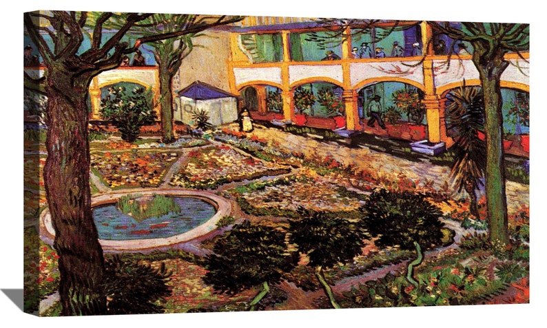 Vincent Van Gogh Wall Art the Courtyard of the Hospital at - Etsy