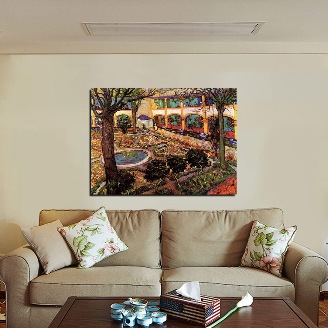 Vincent Van Gogh Wall Art the Courtyard of the Hospital at Arles ...