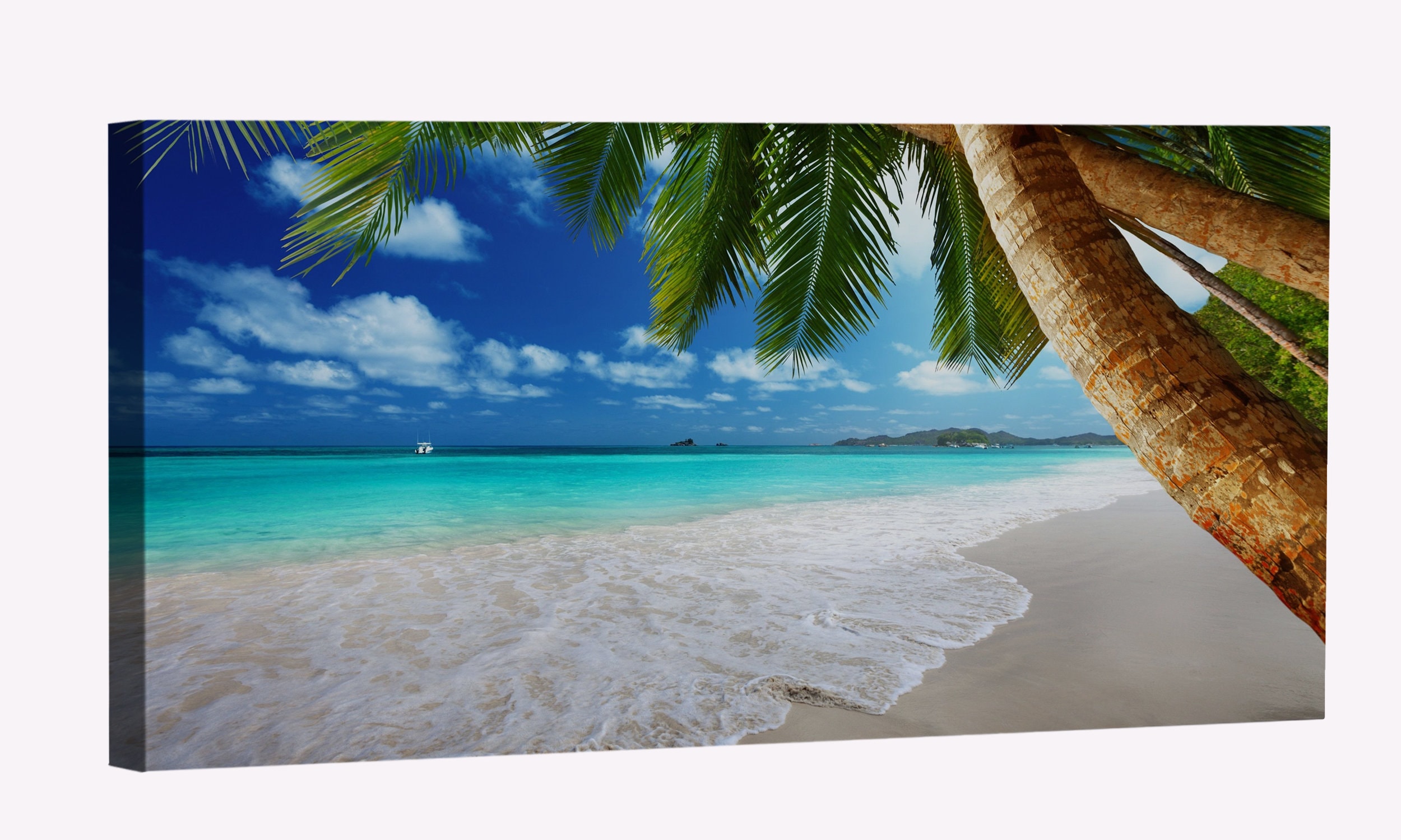 Beach Wall Art Beach Palm Tree Painting Framed Canvas Art - Etsy