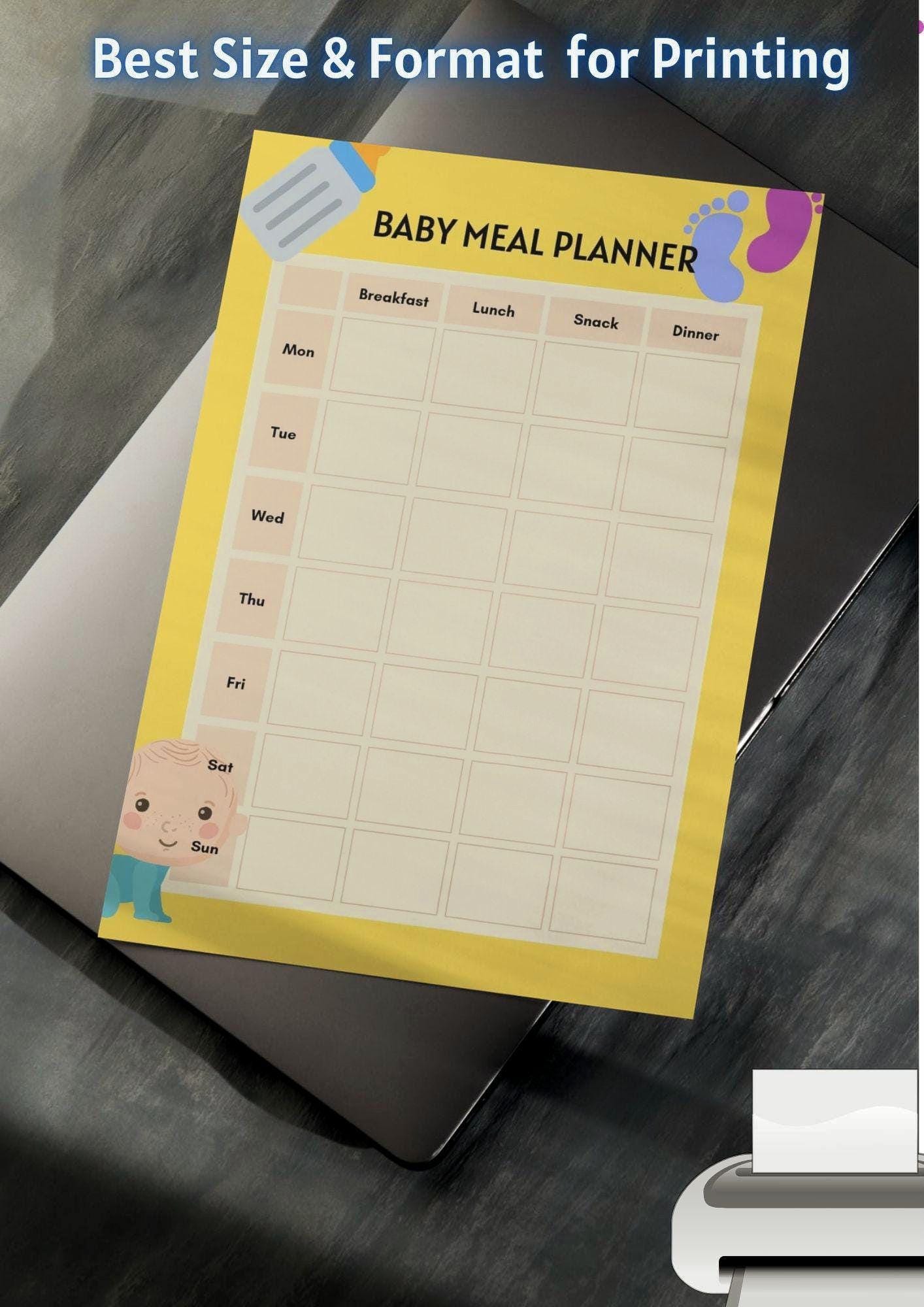 Baby Meal Planner Printable, Baby Led Weaning Planner, Baby Food ...