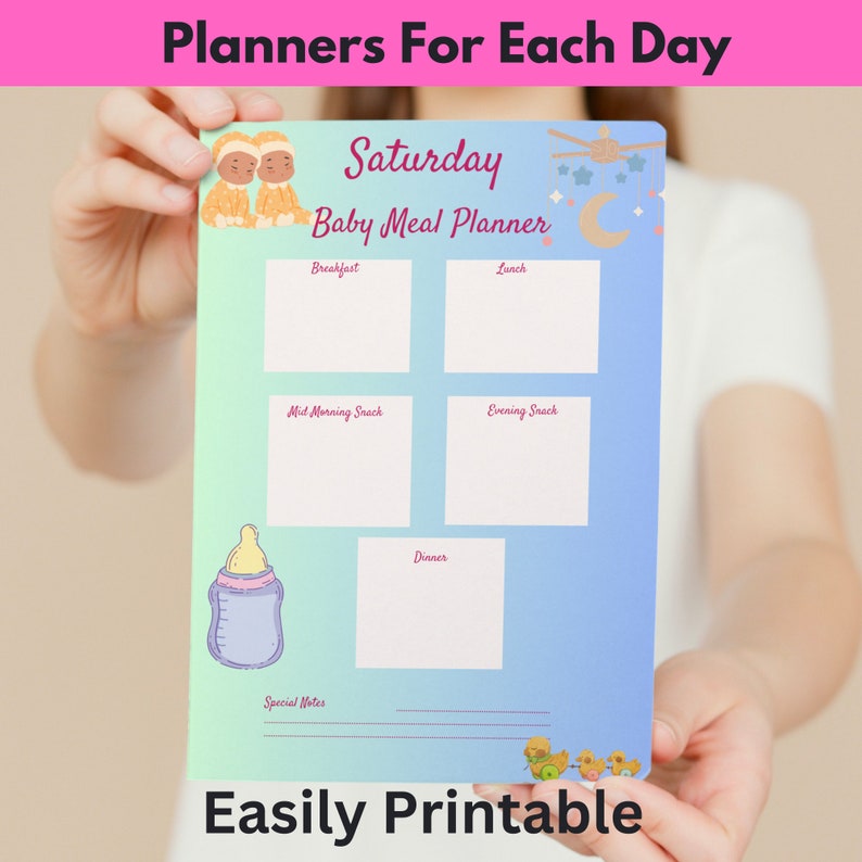 Cute Baby Meal Planner Printable Baby Led Weaning Planner Toddler Food ...