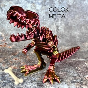 3D Printed Articulating T-rex Skeleton: Desk Fidget Toy With Bone - Etsy