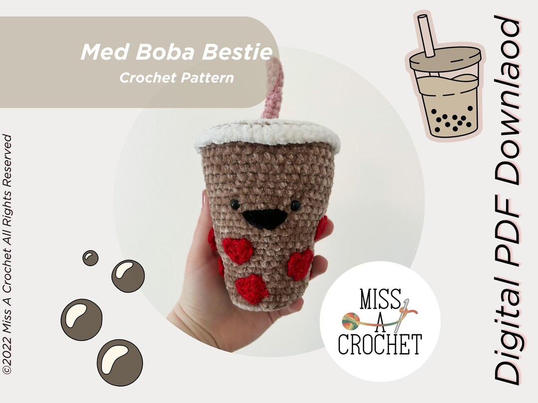 Boba Bestie Crochet PATTERN: Amigurumi Bubble Milk Tea (digital Pattern ...