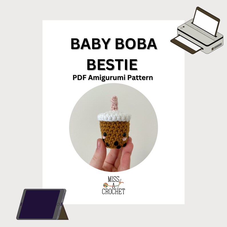 PATTERN Baby Boba Bestie Crochet Pattern, Amigurumi Crochet Boba ...