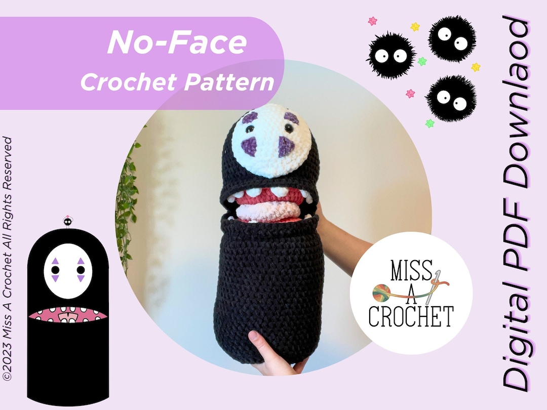 PATTERN No-face Crochet Pattern, Kanoshi, Spirited Away Amigurumi, PDF ...