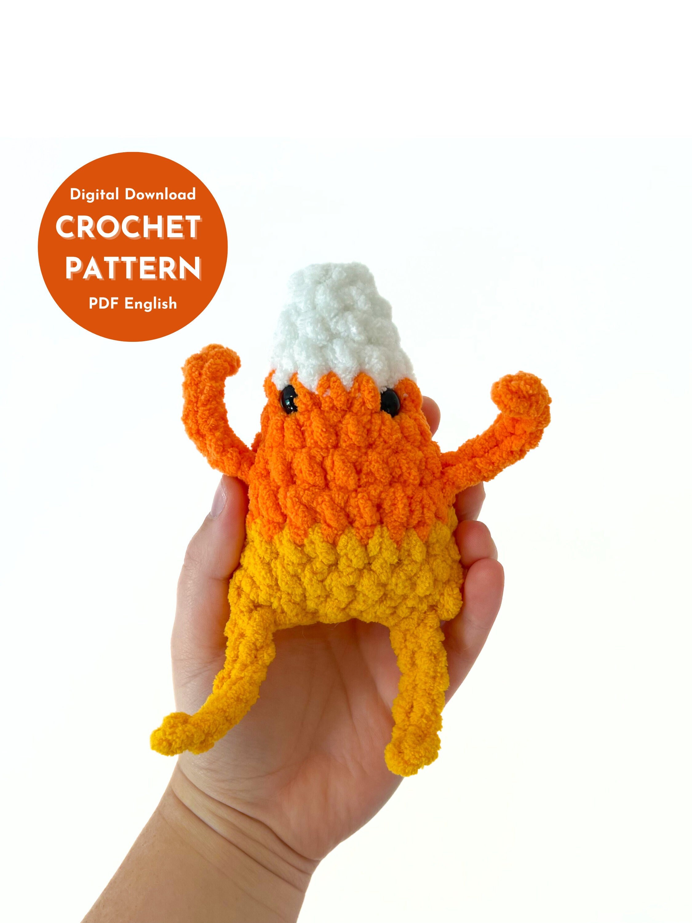 NO-SEW PATTERN Chunky Yarn Candy Corn Fella Crochet, Candy Corn Crochet ...