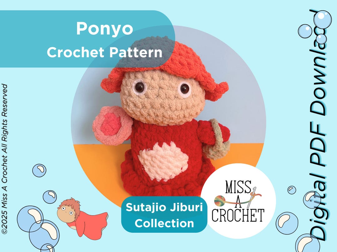 Ponyo Crochet PATTERN Studio Ghibli Digital PDF Low-sew / Sutajio ...