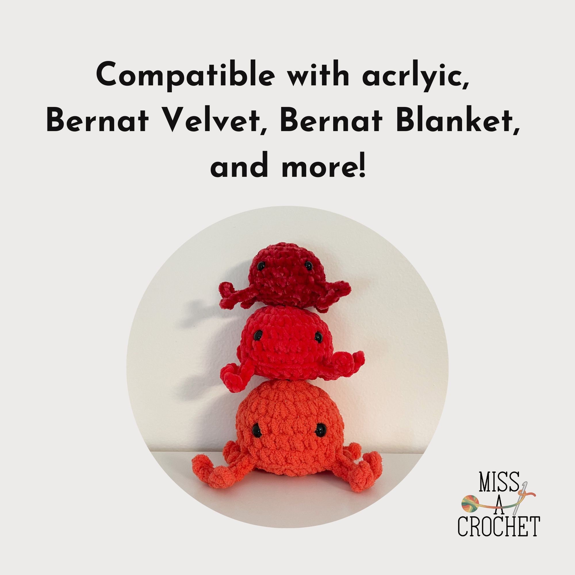 NO-SEW PATTERN Just a Little Crabby Crochet, Pdf Digital Crochet ...