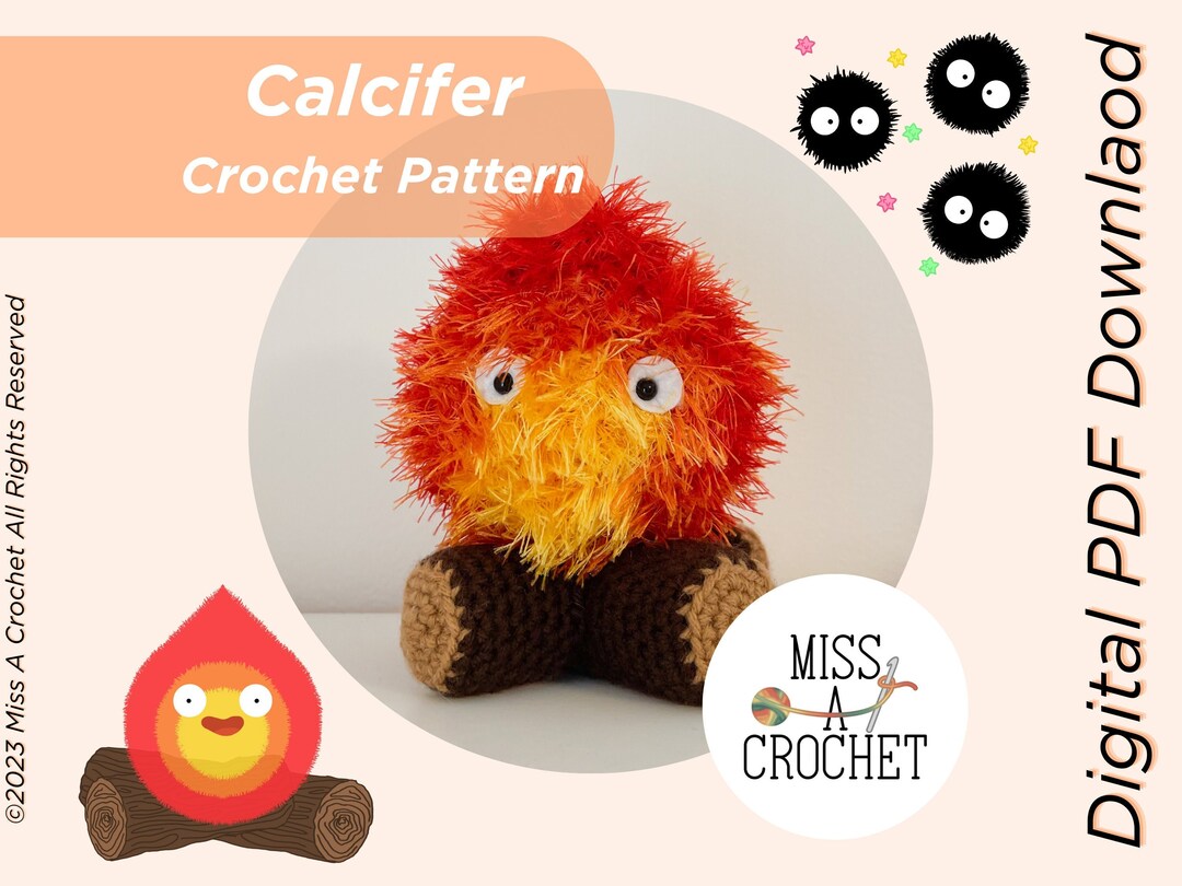 PATTERN Calcifer Fire Demon Crochet Amigurumi PDF Digital Pattern - Etsy