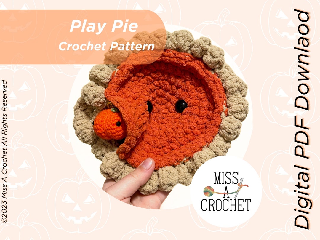 Low-sew PATTERN Interactive Amigurumi Pumpkin Pie, Crochet Toy, Fall ...