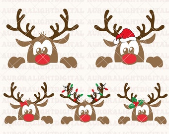 Reindeer SVG, Reindeer Clipart, Christmas SVG, Reindeer Face SVG, Cute ...