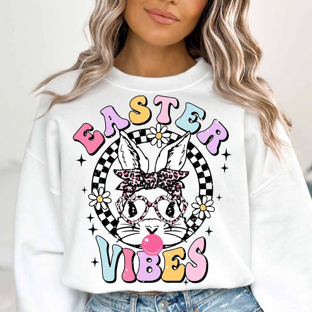 Retro Easter Bunny Png, Easter Vibes PNG, Easter Png, Bunny Png, Easter ...
