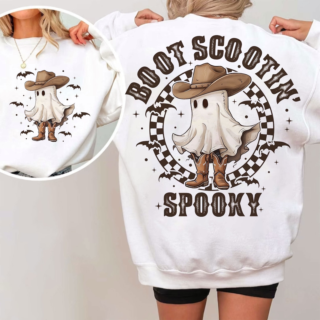 Boot Scoot Spooky Png, Western Ghost Png, Retro Halloween Design ...