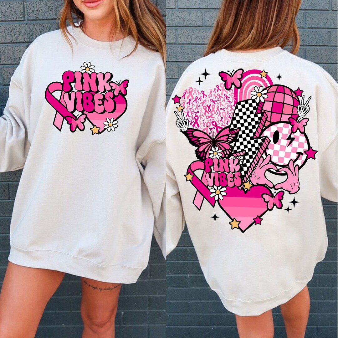 Retro Breast Cancer Png, Breast Cancer Awareness Sublimation Design ...