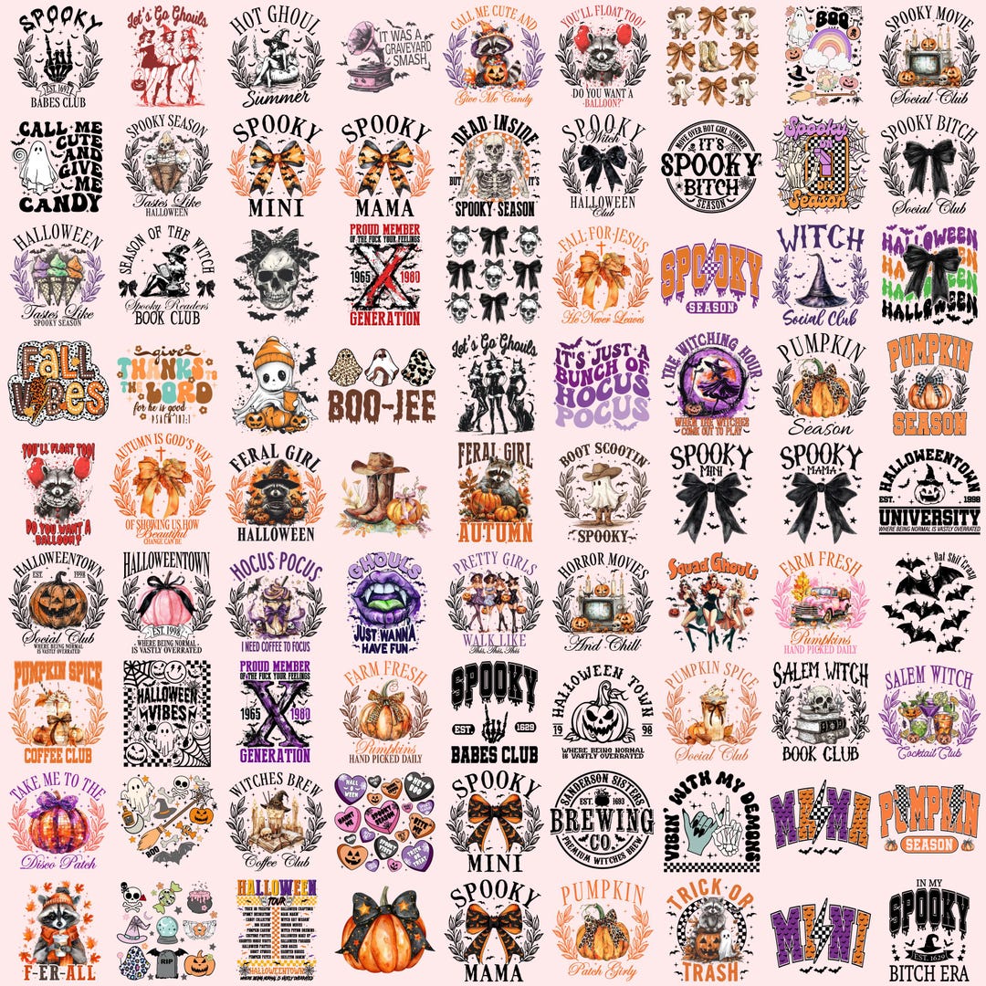 80+ Retro Halloween Bundle PNG, Halloween Bundle, Halloween Png, Spooky ...