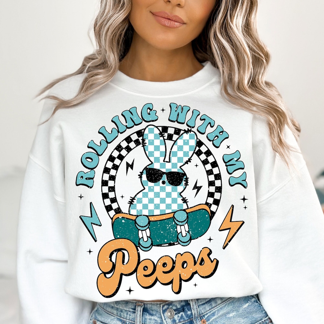 Rolling With My Peeps PNG, Easter PNG, Skateboard Bunny PNG Sublimation ...