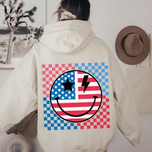 Retro America Smiley Face Svg, 4th of July Svg, American Flag Svg, USA ...