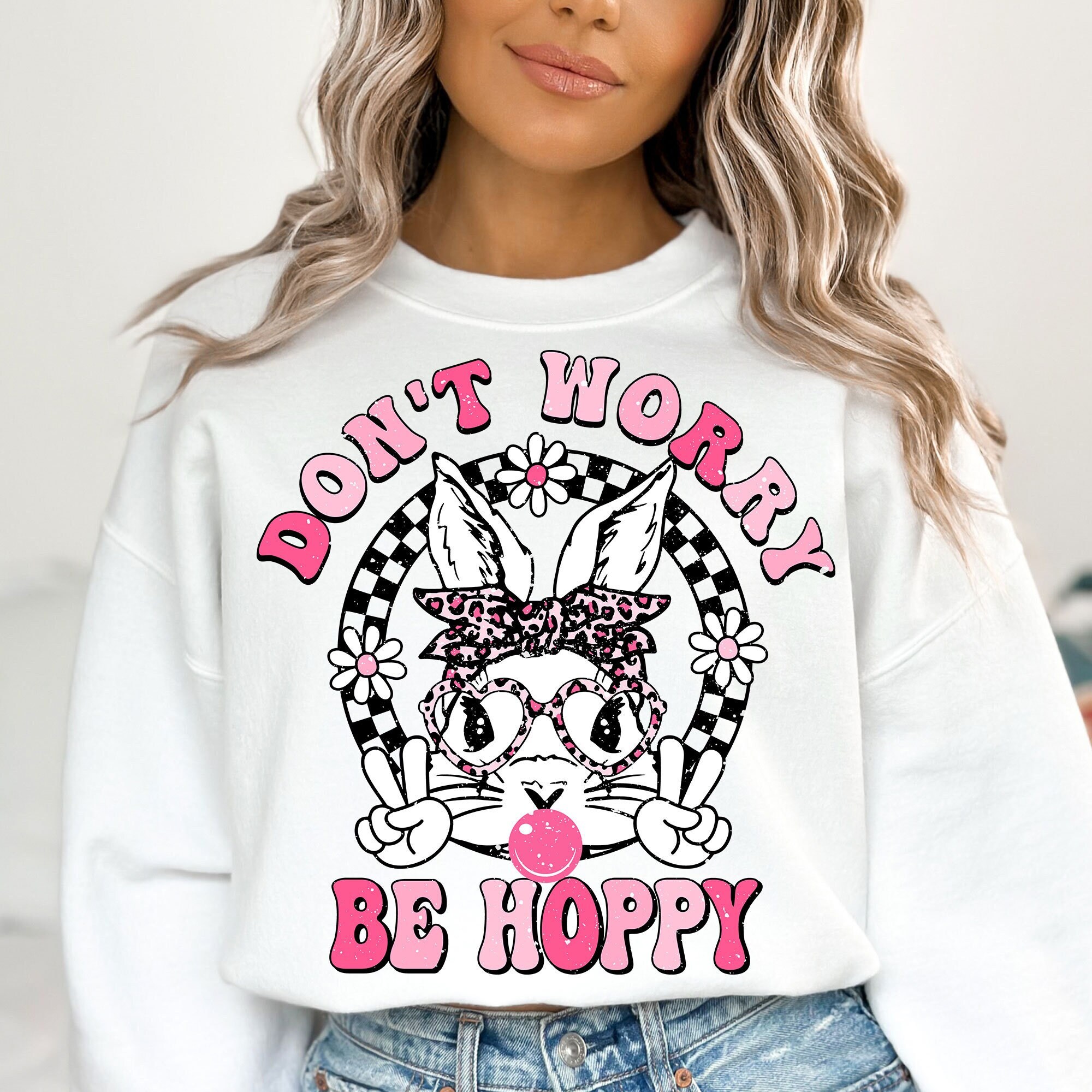 Don't Worry Be Hoppy PNG, Easter Png, Easter Bunny Png, Cute Easter Png ...