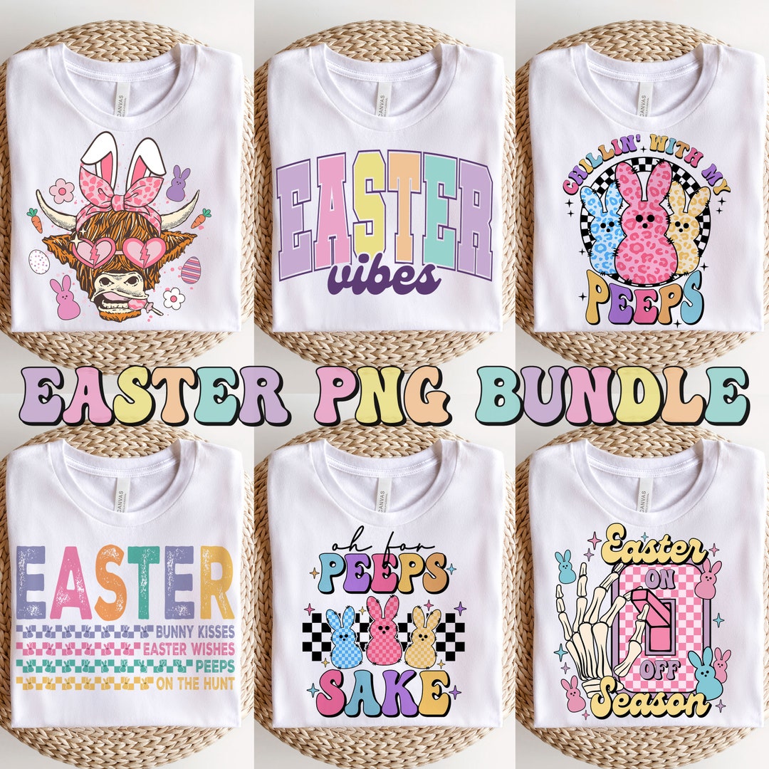 Retro Easter PNG Bundle, Easter Png, Easter Bundle, Easter Printable, Easter Bunny, Easter ...