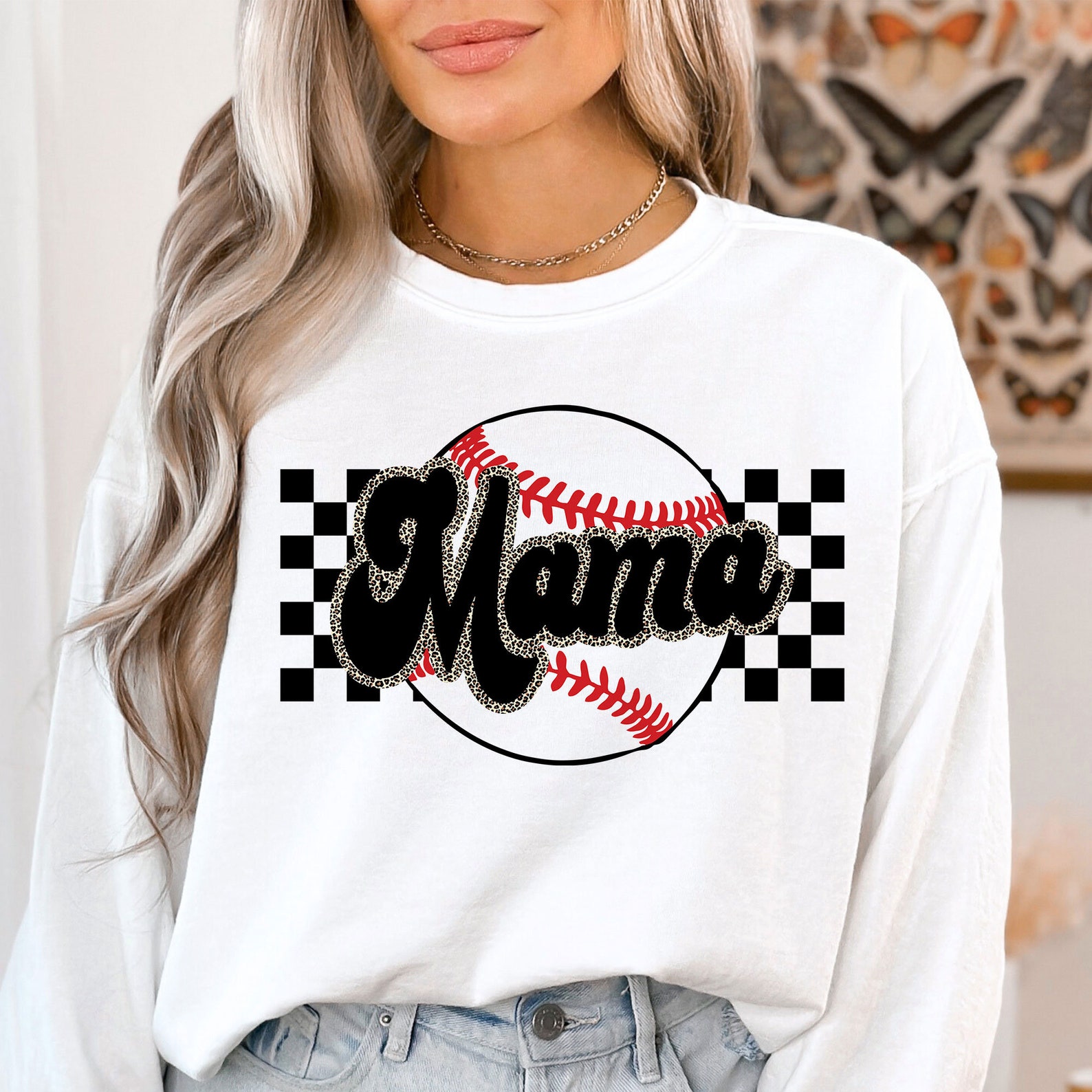 Checkered Leopard Baseball Mama PNG, Mama Png, Baseball Png, Baseball ...