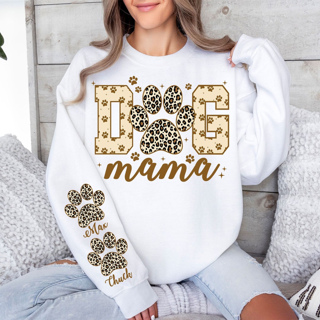 Dog Mama Leopard Sleeve Design PNG, Dog Lover Png, Dog Mama Png, Mom ...