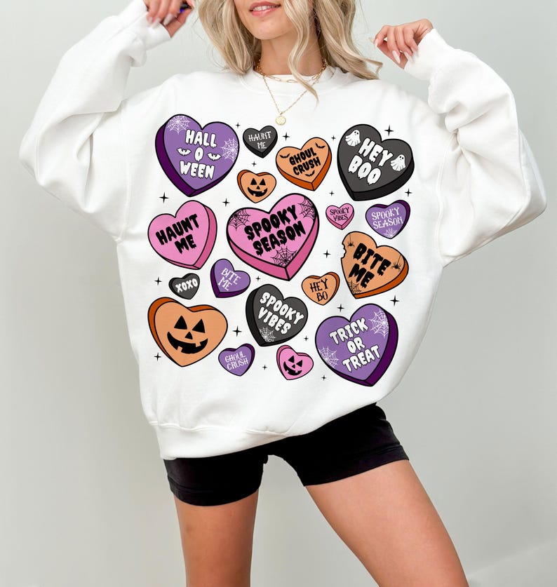 Candy Hearts Halloween Png, Retro Halloween Png,halloween Png,halloween ...