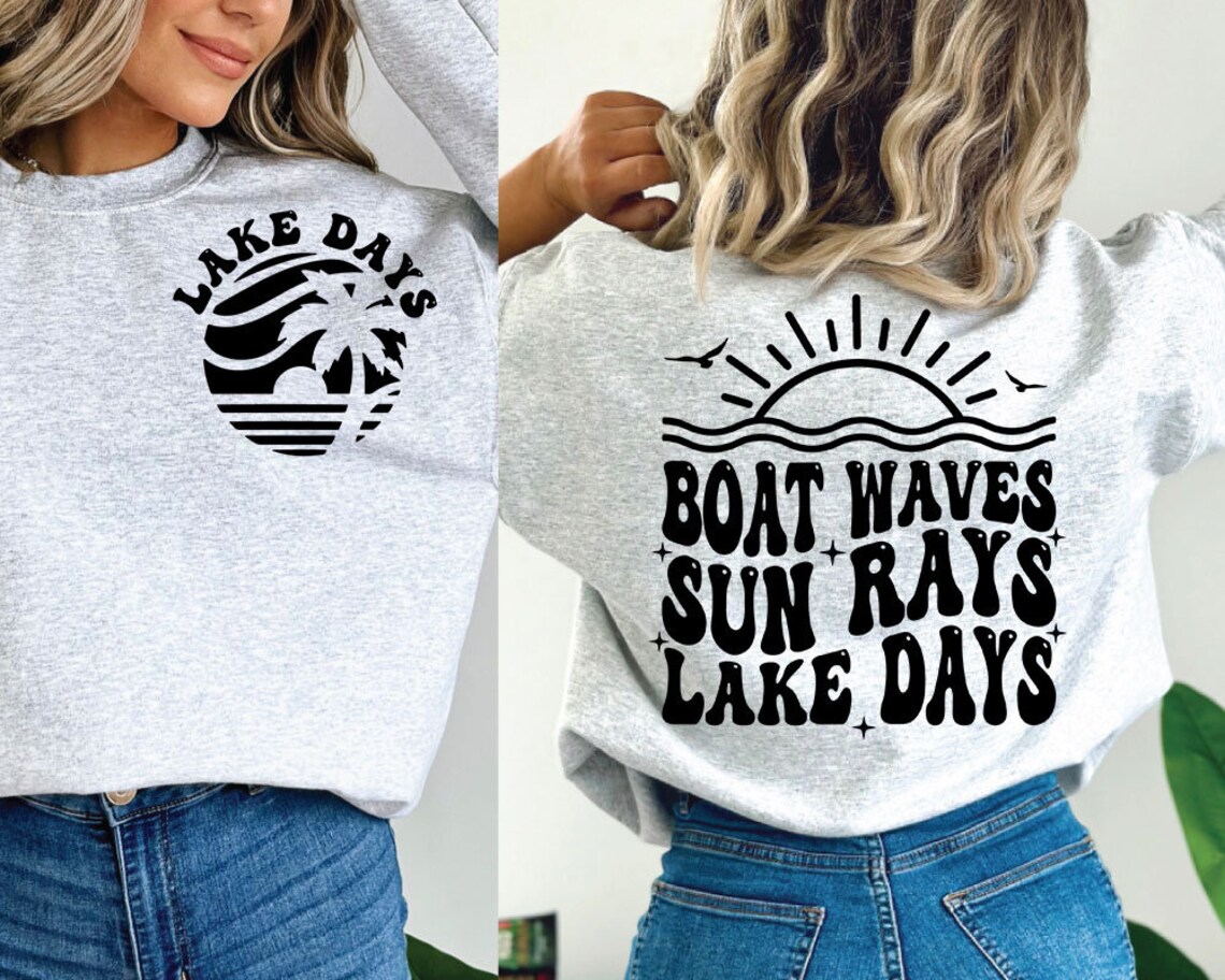 Boat Waves Sun Rays Lake Days Svg, Lake Life Svg, Summer Lake Svg, Lake ...