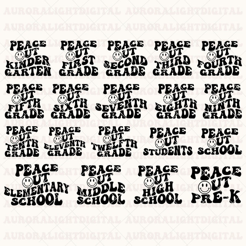 Peace Out School Svg Last Day of School Svg End of School - Etsy