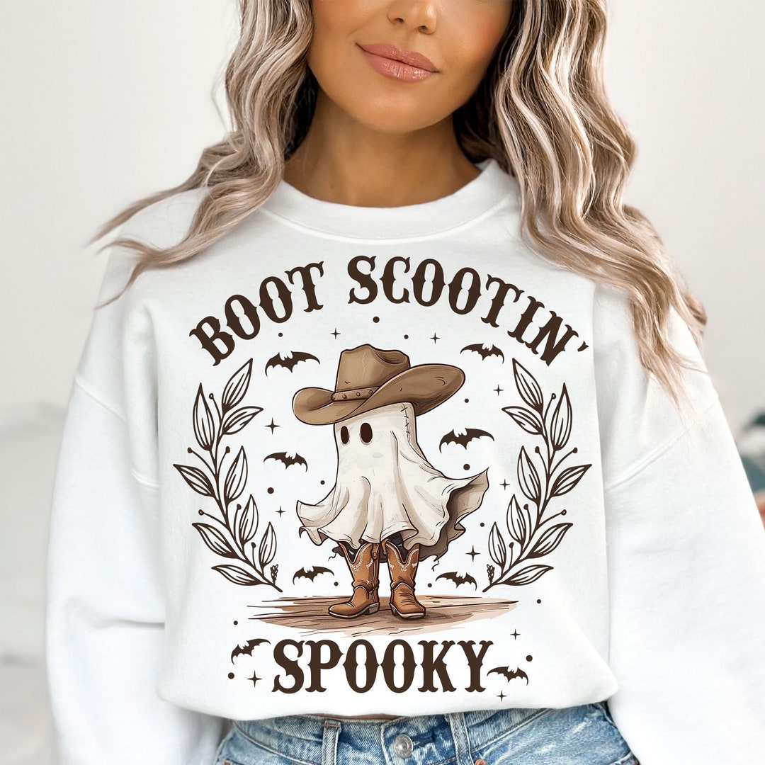 Boot Scoot Spooky Png, Western Ghost Png, Retro Halloween Design ...
