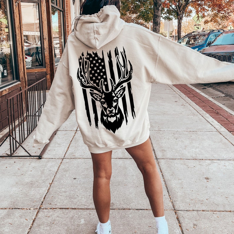 Hunting SVG, Deer SVG, Distressed Flag Svg, Forest SVG, Deer Scene Svg for Shirt, Cricut ...