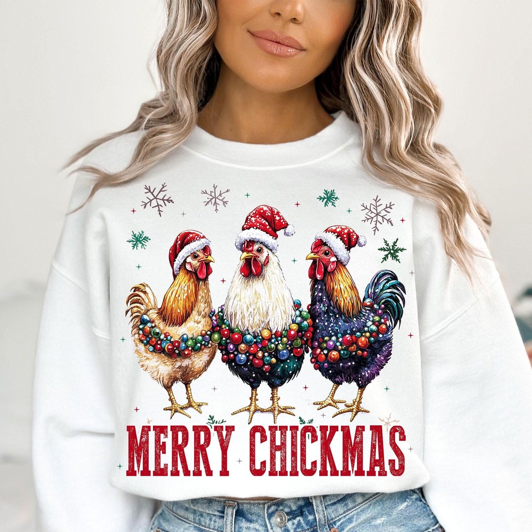 Merry Chickmas Png, Chicken Christmas Png, Retro Christmas Png ...