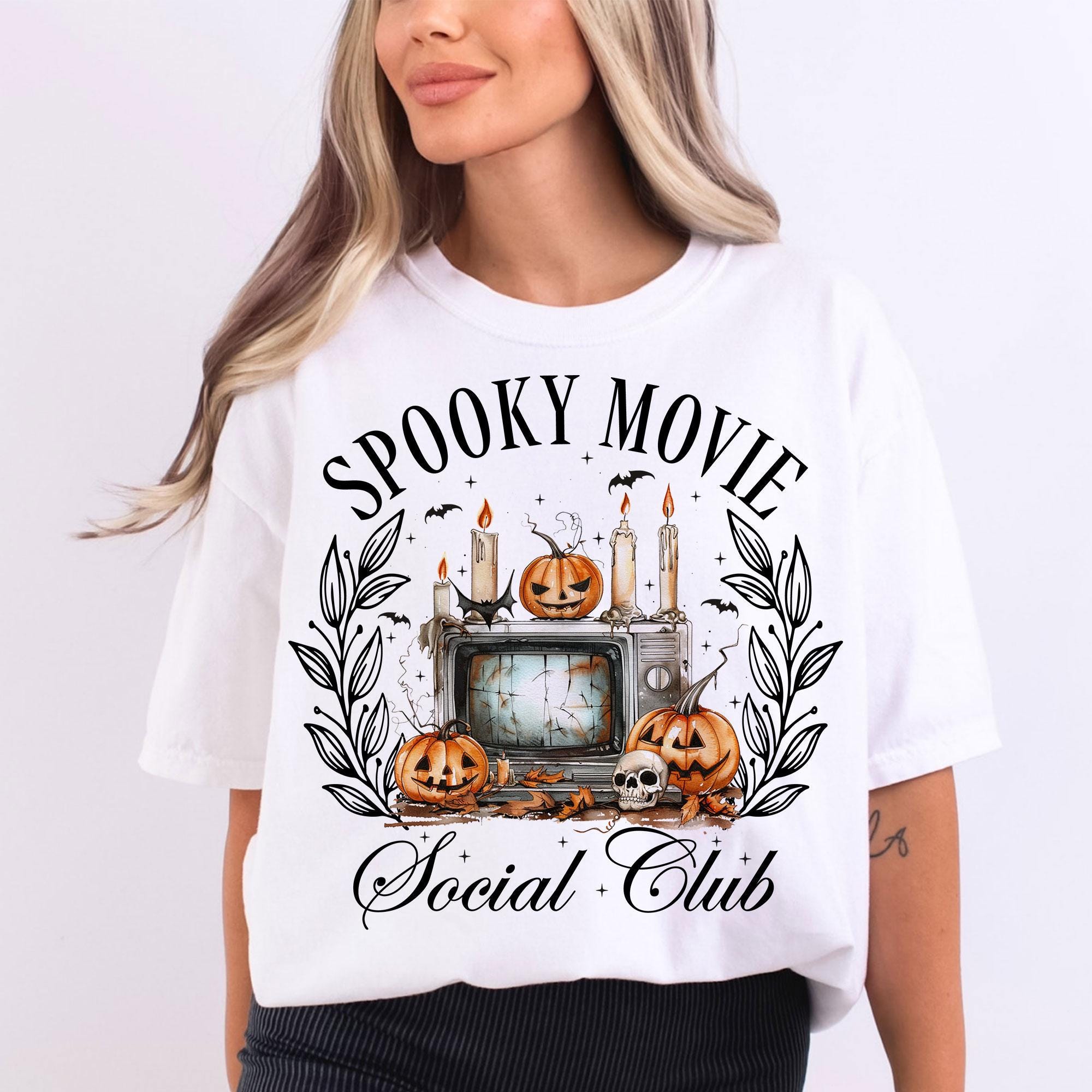 Spooky Movie Social Club Png, Retro Halloween Horror Png, Spooky Season ...