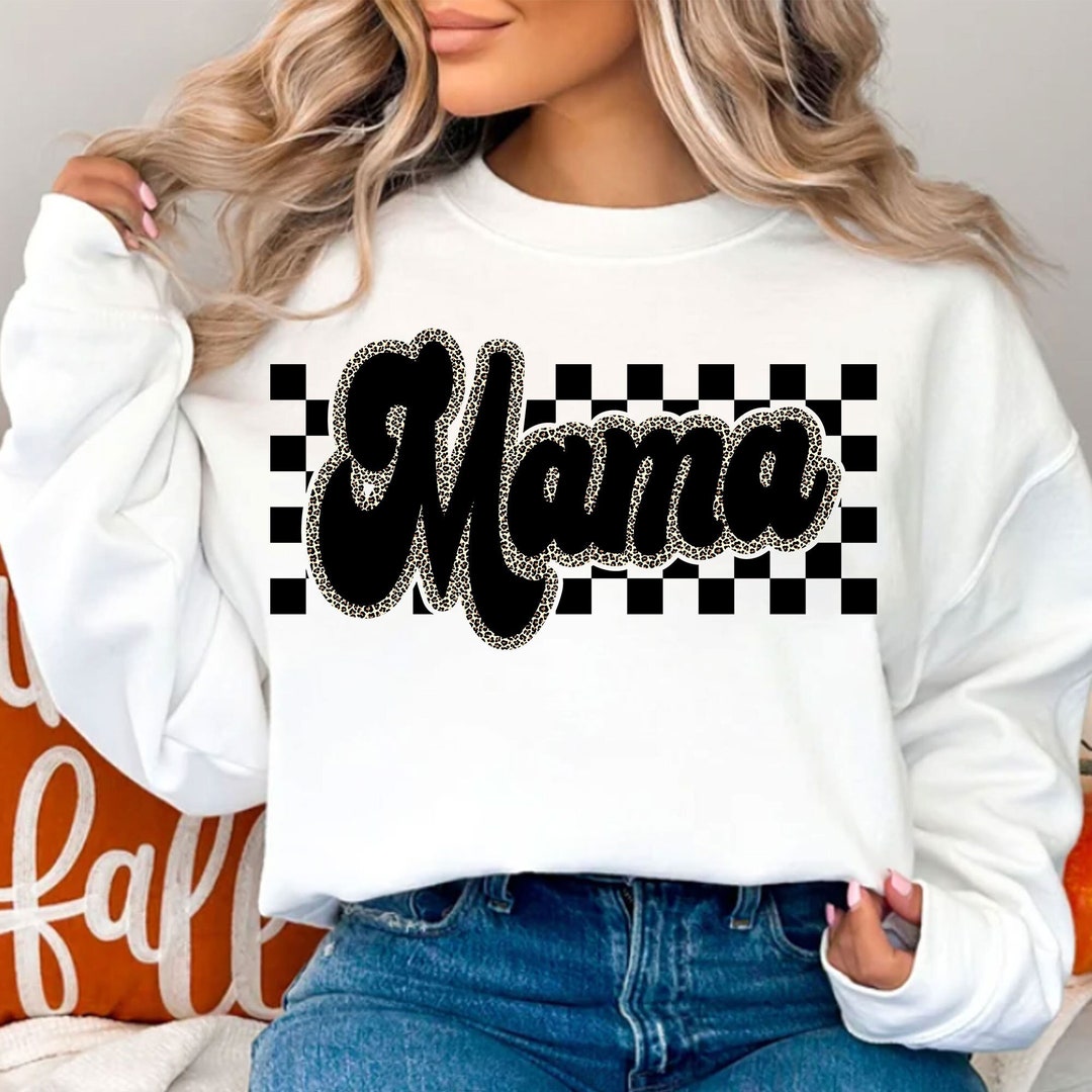 Checkered Mama Leopard Print PNG, Trendy Mama Png, Retro Mama Png, Mama ...