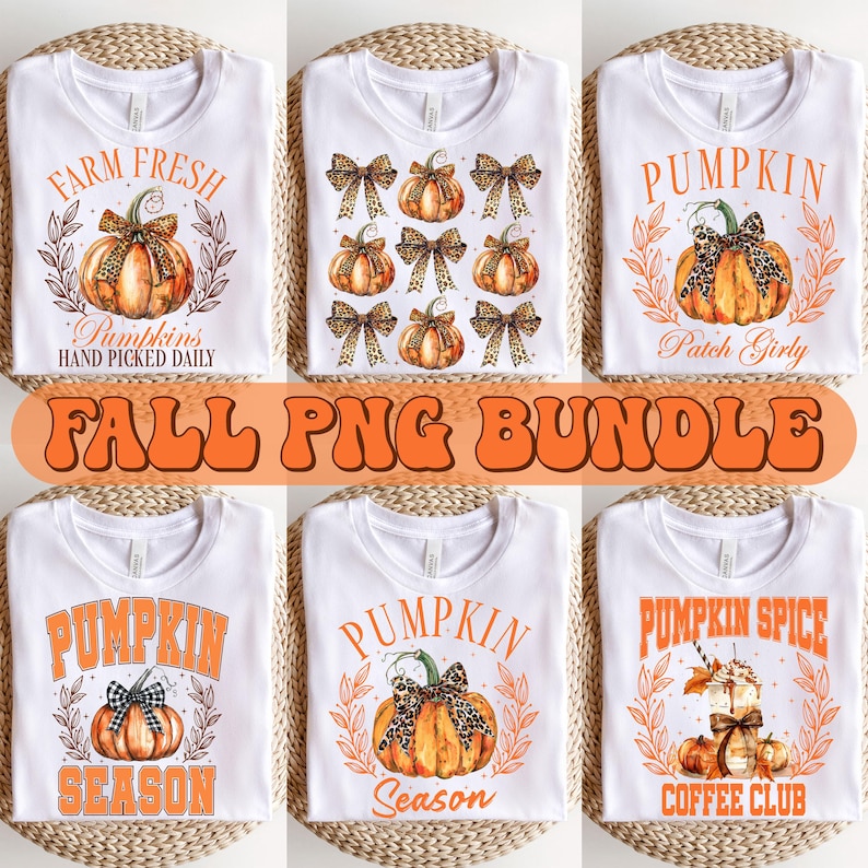 Retro Fall Png Bundle, Groovy Autumn Png, Autumn Sublimation Design ...