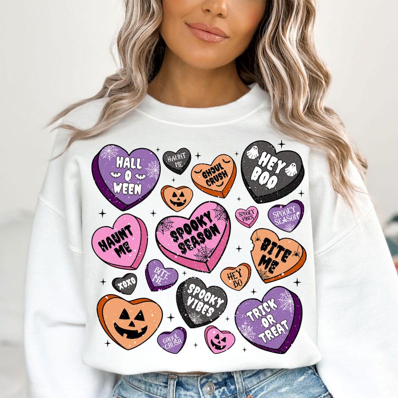 Candy Hearts Halloween Png, Retro Halloween Png,halloween Png,halloween ...