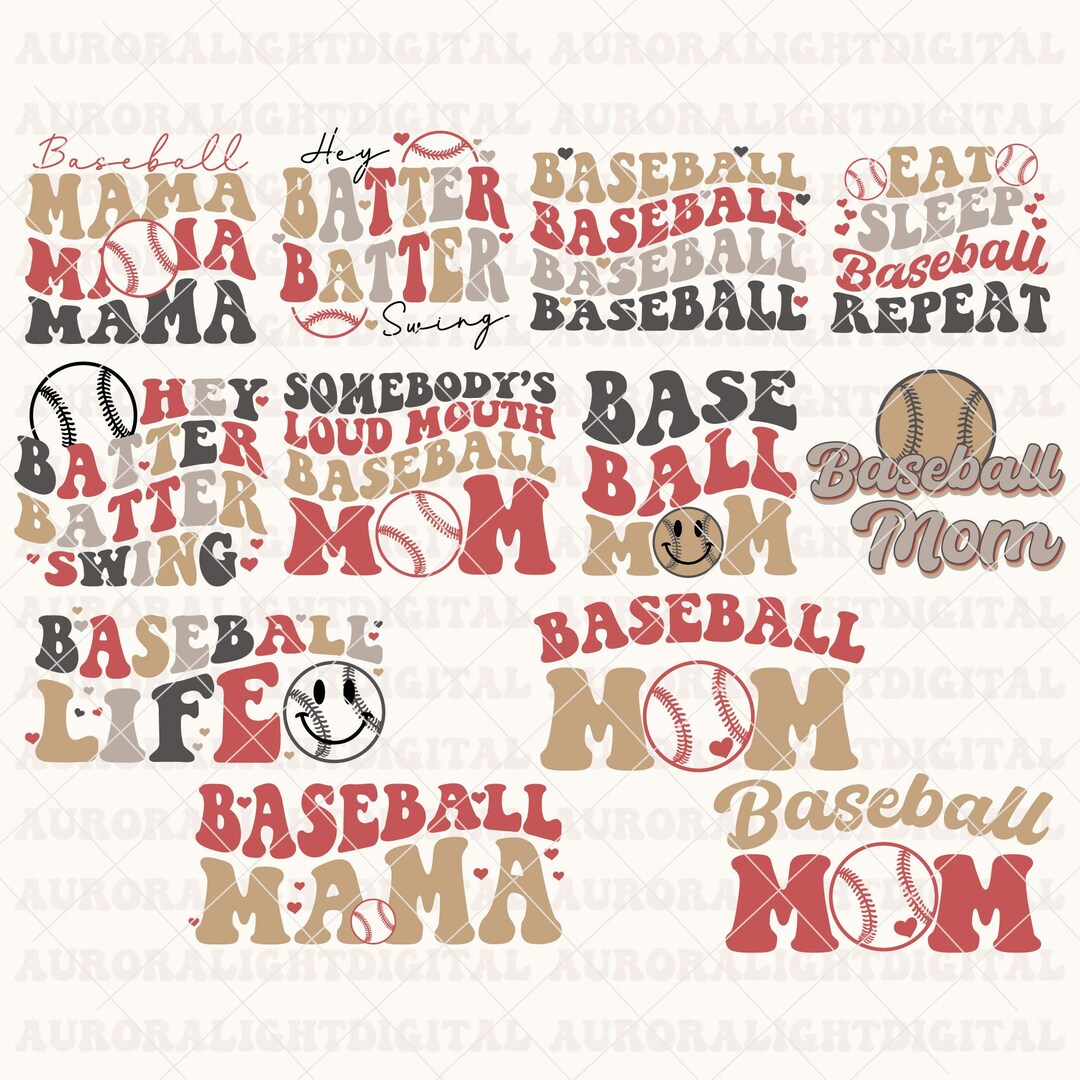 Baseball Mom SVG Bundle, Retro Baseball SVG, Momlife Svg, Baseball Mama ...