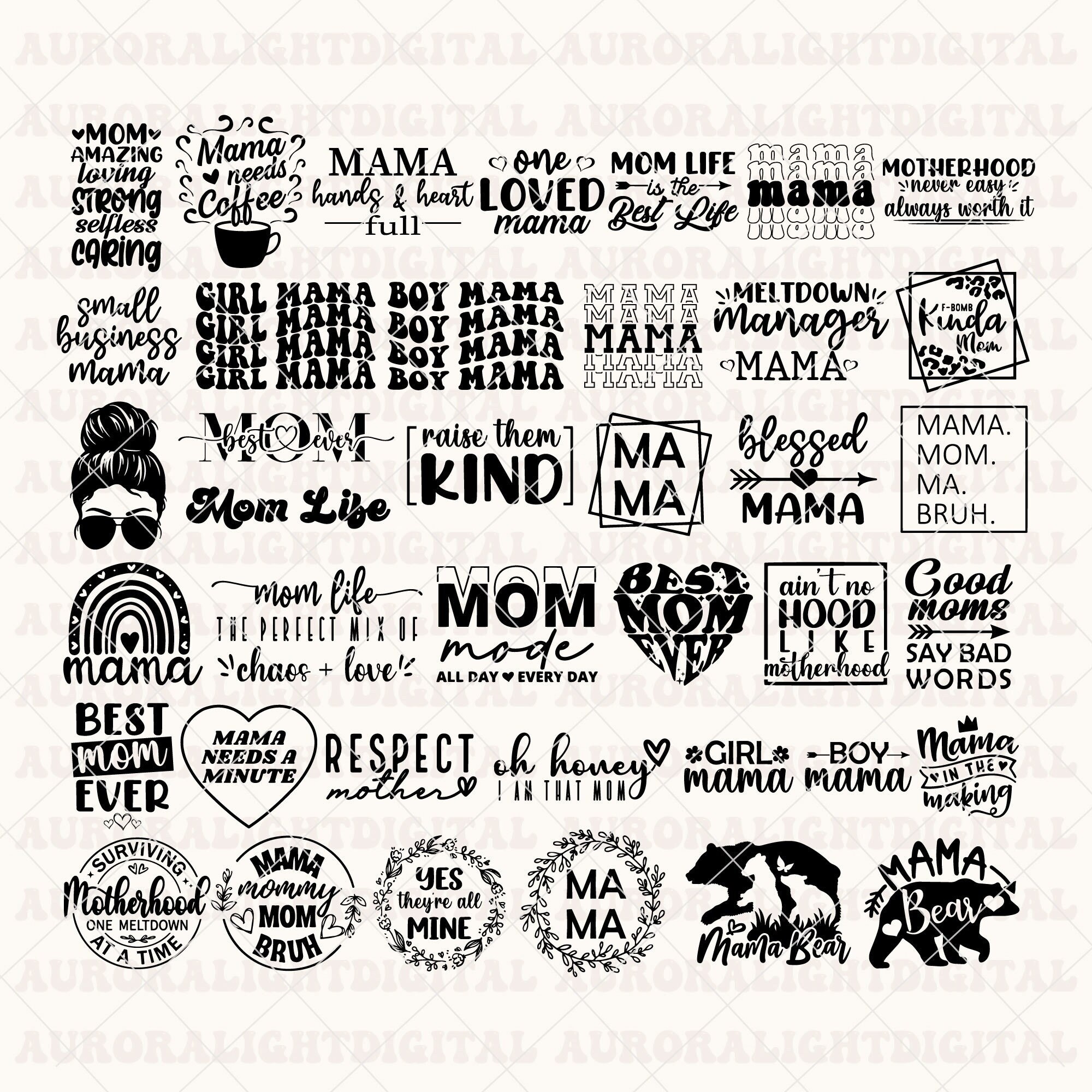 Mom Svg Bundle Hand Lettered Mothers Day Svg Mom Life Svg - Etsy