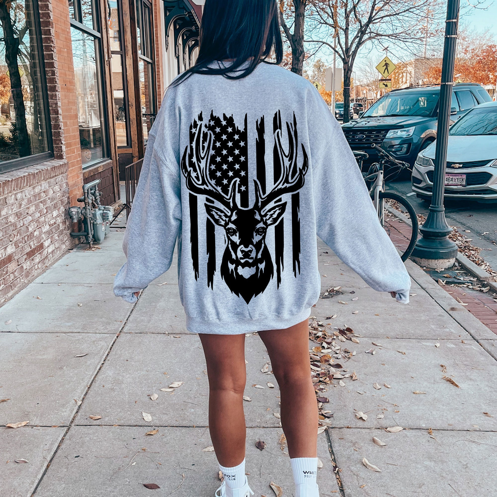 Hunting SVG, Deer SVG, Distressed Flag Svg, Forest SVG, Deer Scene Svg for Shirt, Cricut ...