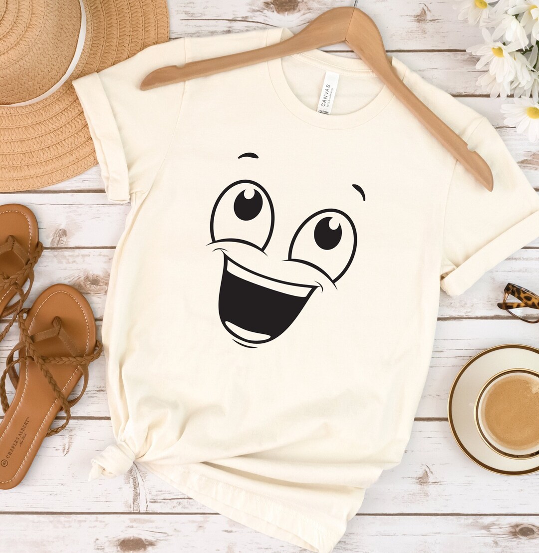 Hopeful Smiley Face Emoji Shirts, Unisex Emoji Shirt, Emoji Face, Funny ...