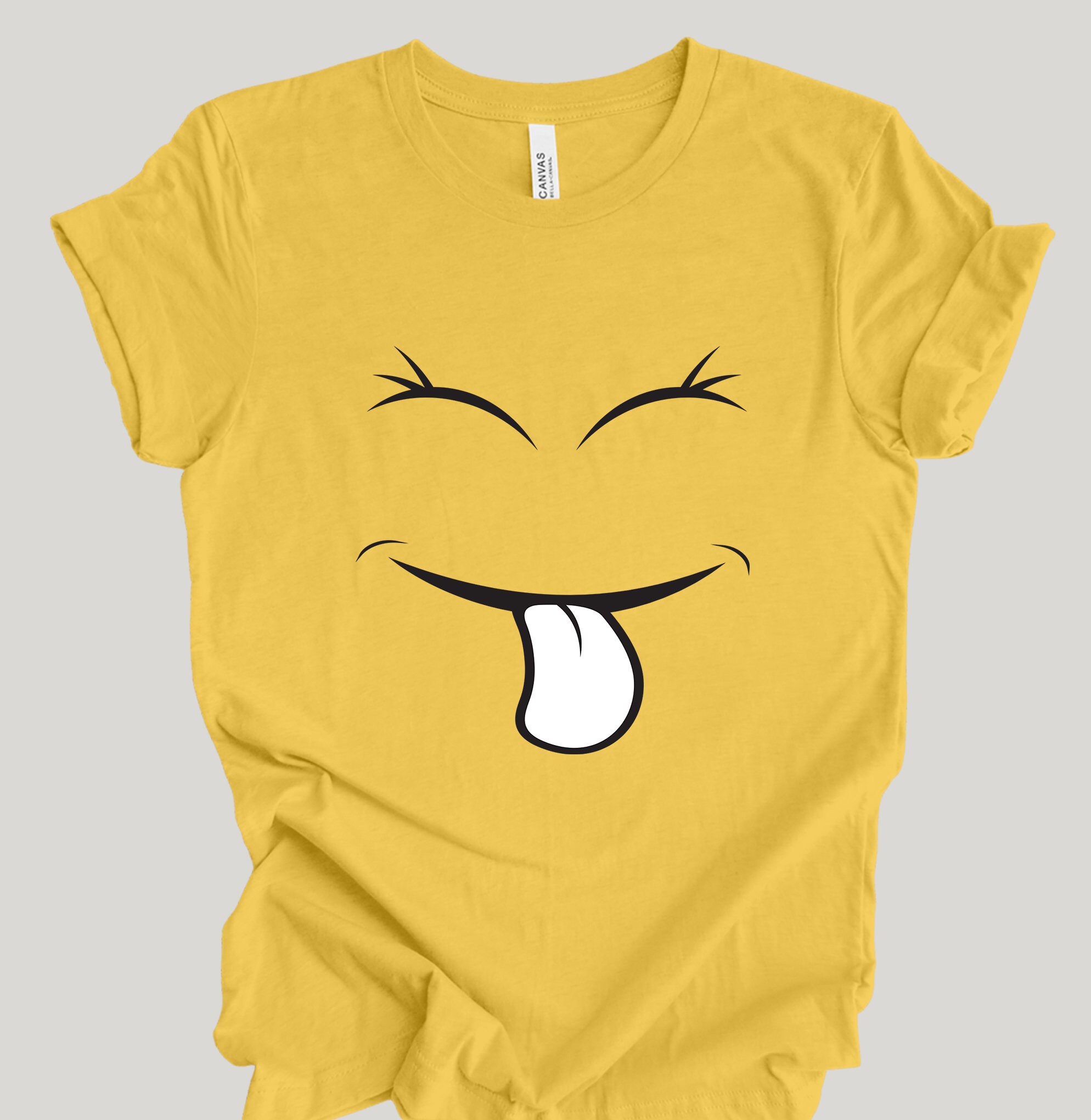 Tongue Sticking Cute Face Emoji Tshirt, Unisex Emoji Shirt, Emoji Face ...