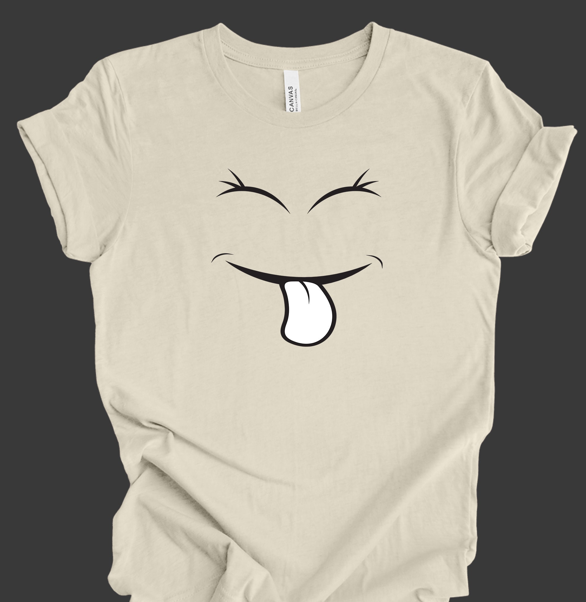 Tongue Sticking Cute Face Emoji Tshirt, Unisex Emoji Shirt, Emoji Face ...