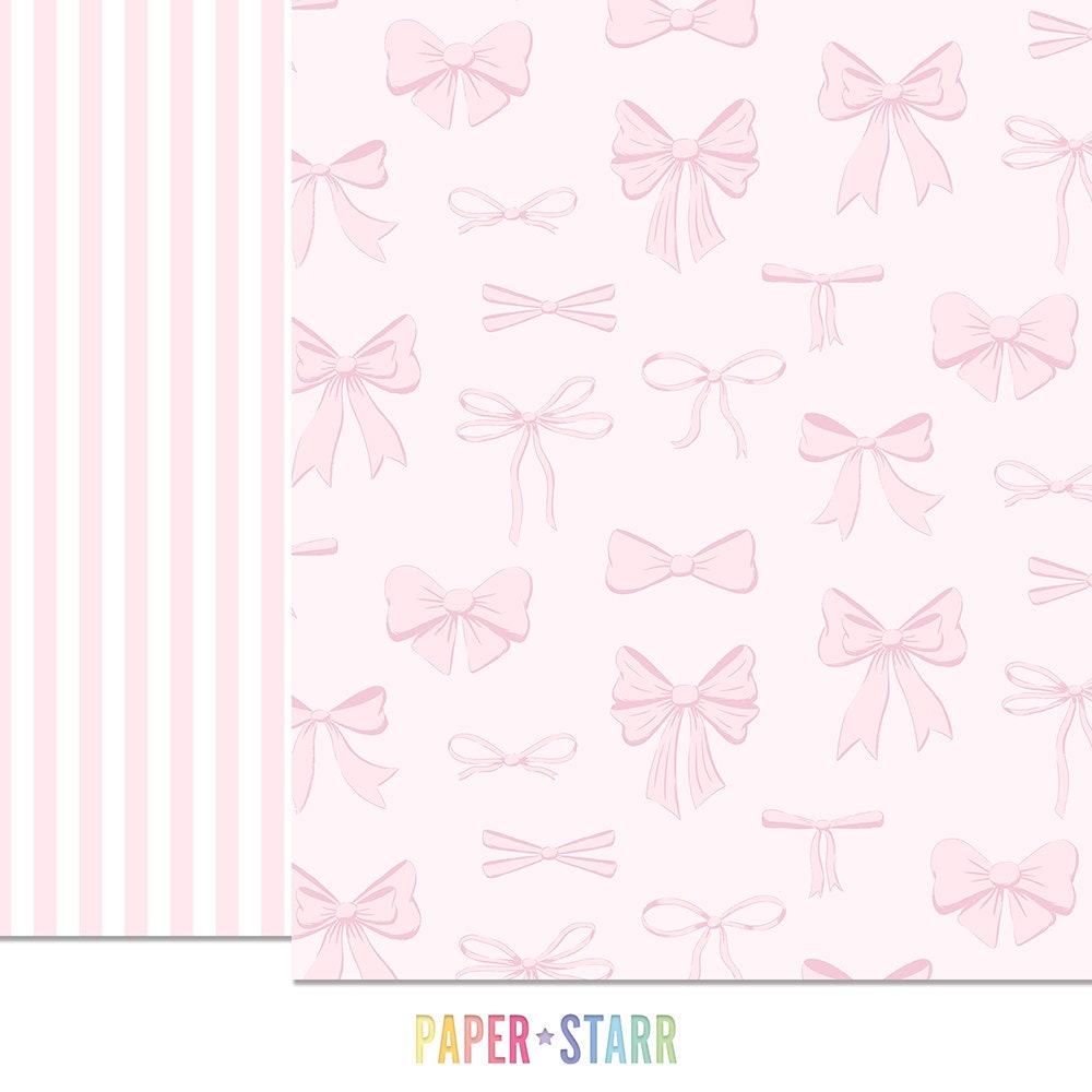 Pink Bow Digital Paper, Coquette Digital Paper, Ribbon Bow Pattern ...