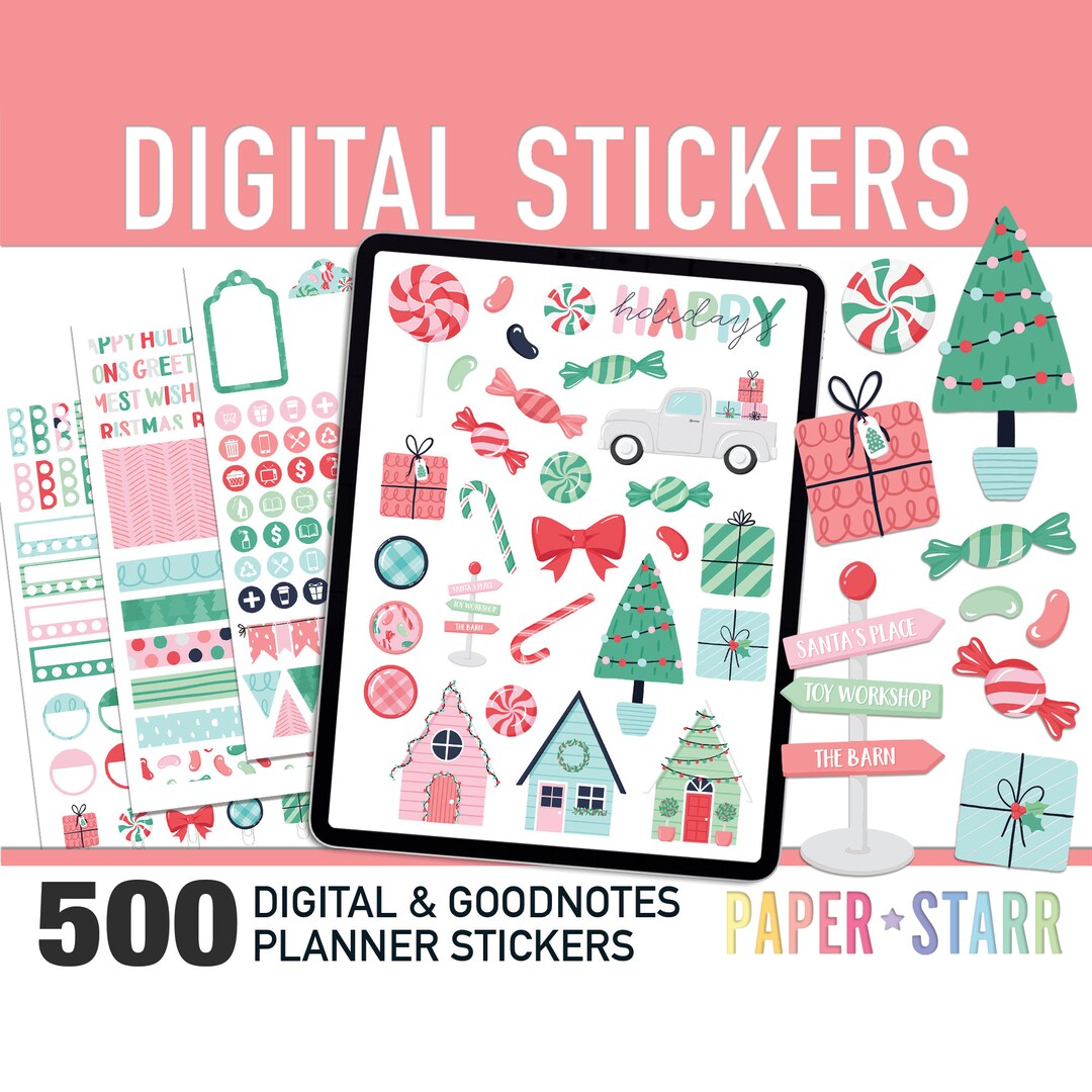 Christmas Digital Stickers, Christmas Planner Stickers, Christmas ...