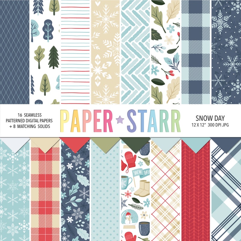Christmas Digital Paper - Etsy